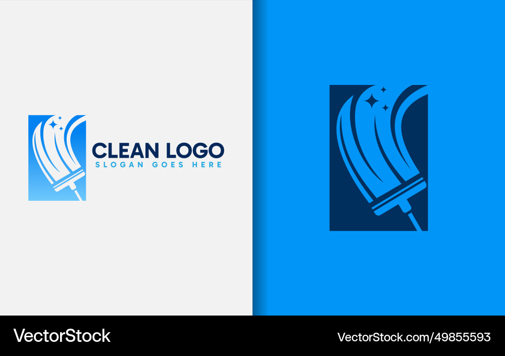Minimalist clean logo design with cleaning wiper Vector Image