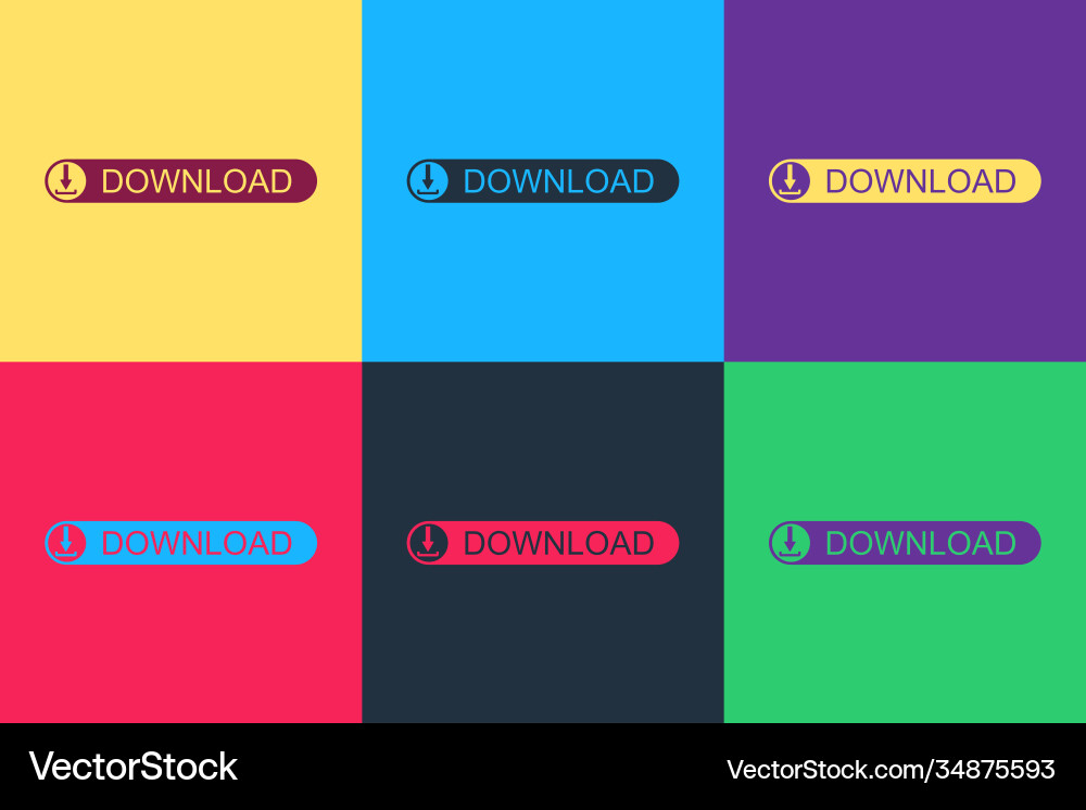 Pop art download button with arrow icon isolated Vector Image
