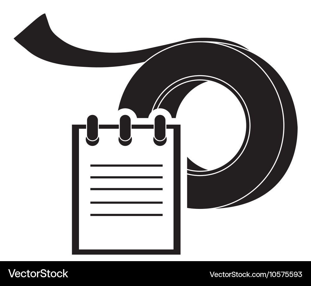 Tape and pencil icon Royalty Free Vector Image