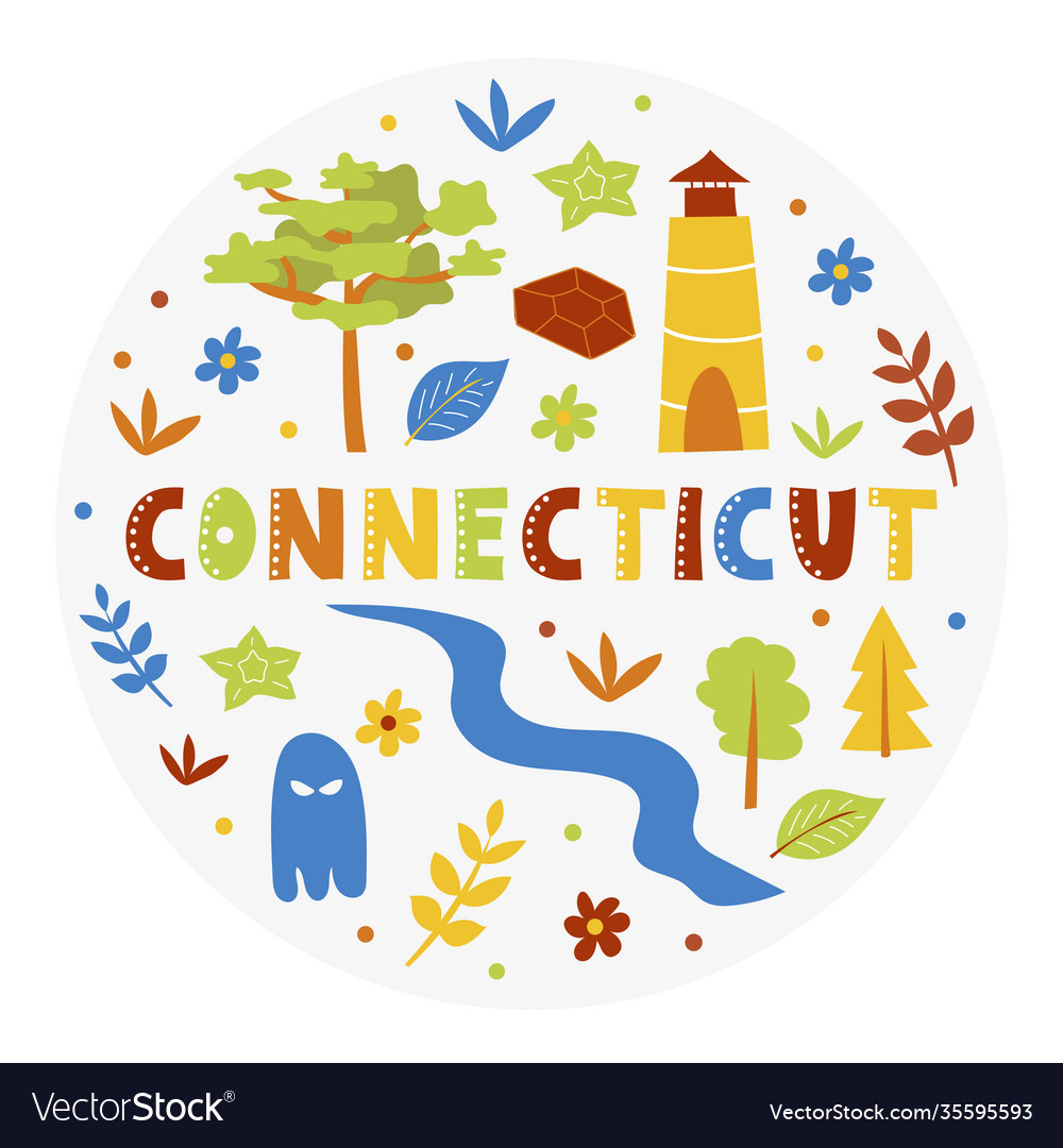 Usa collection connecticut Royalty Free Vector Image