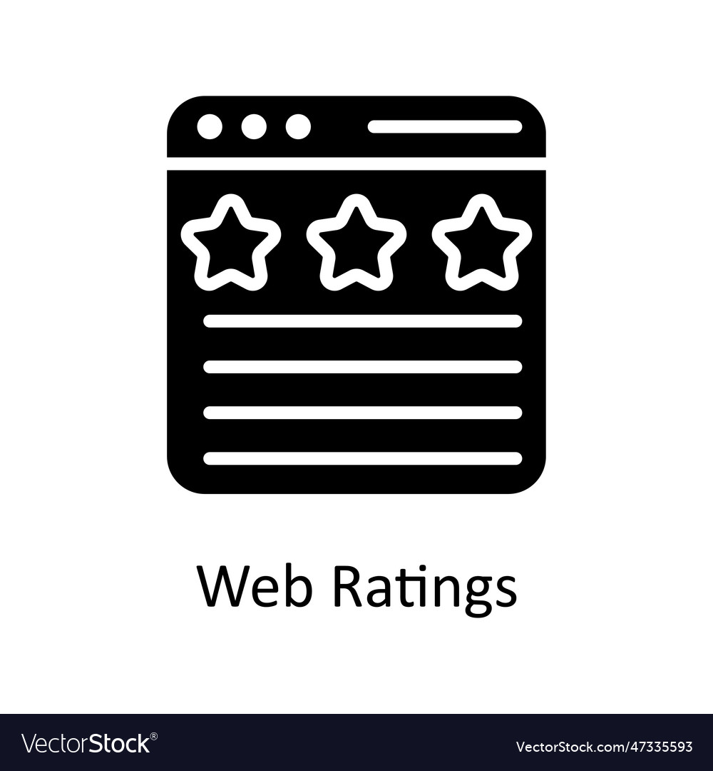 Web ratings solid icon design Royalty Free Vector Image