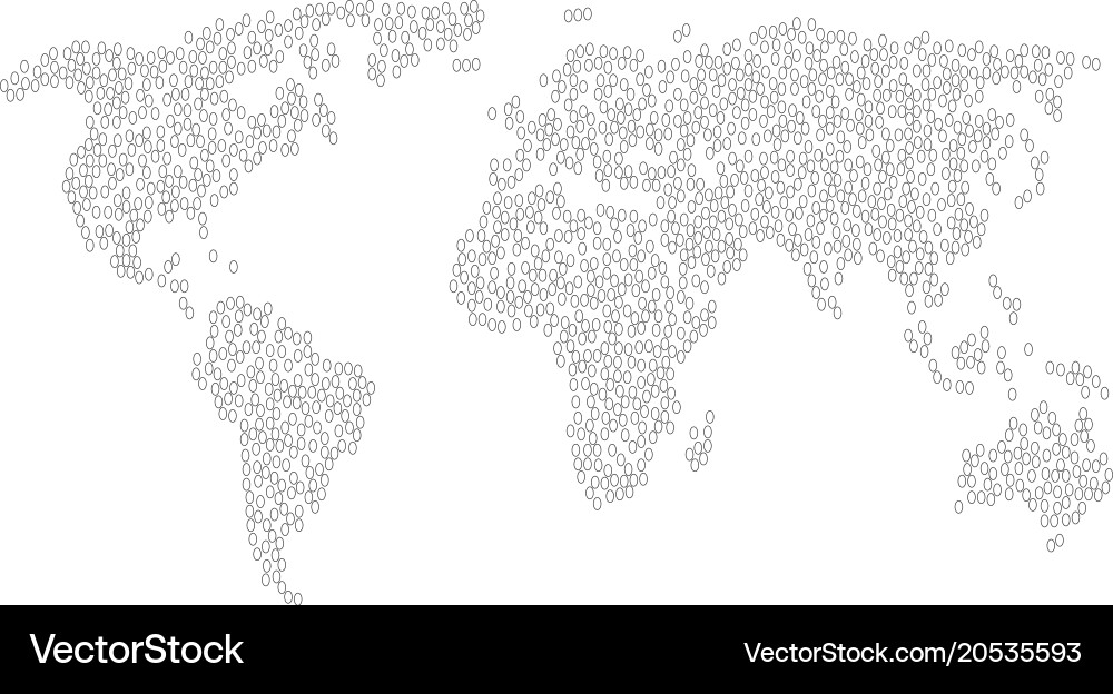 Worldwide map pattern of ellipse items Royalty Free Vector