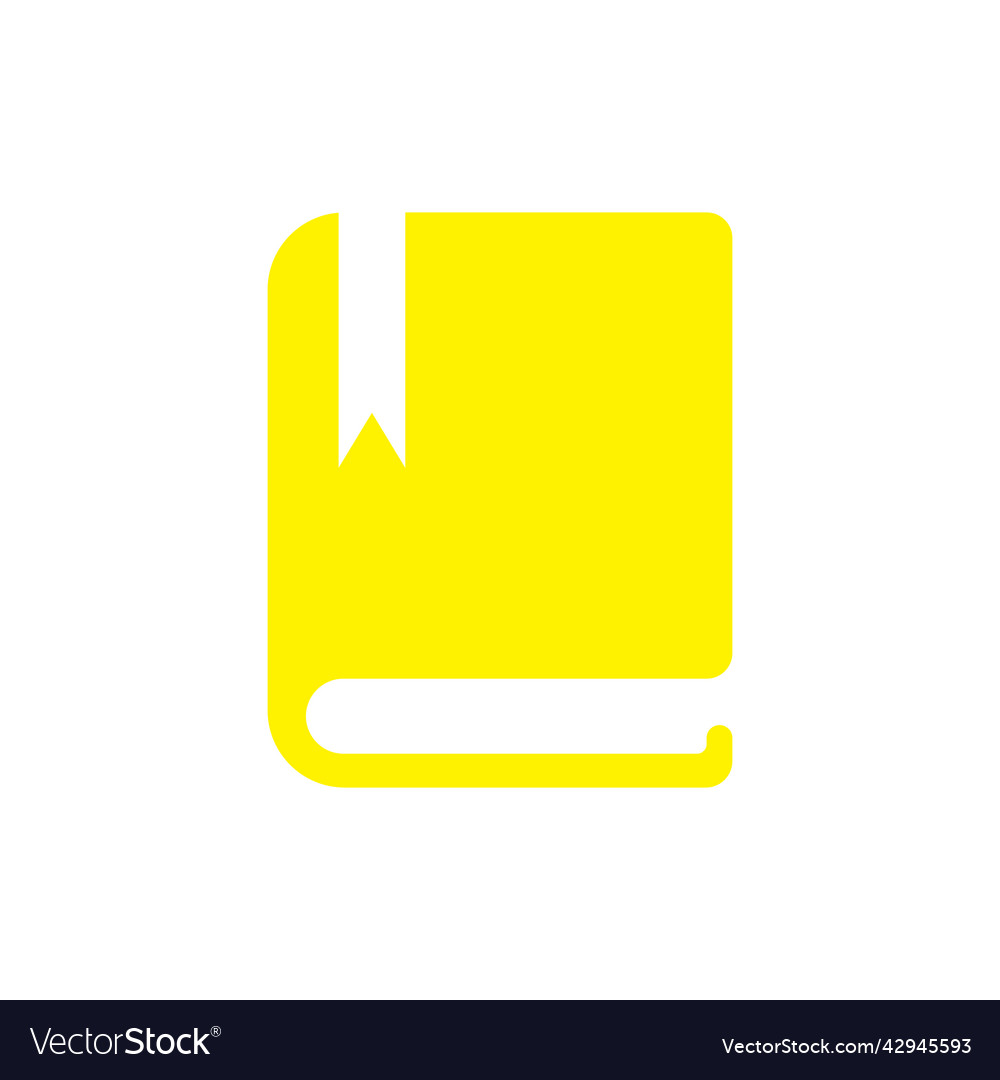 Yellow book or diary solid icon Royalty Free Vector Image