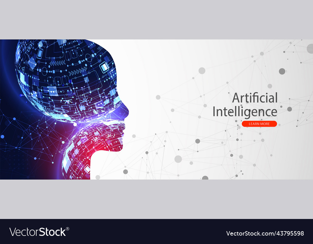 Artificial intelligence technical background Vector Image