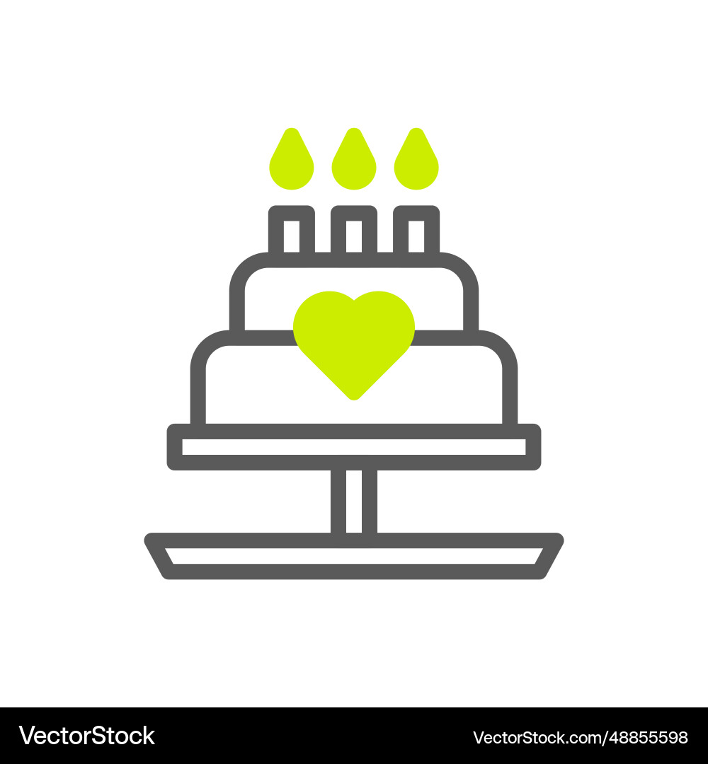 Cake icon duotone grey vibrant green colour Vector Image