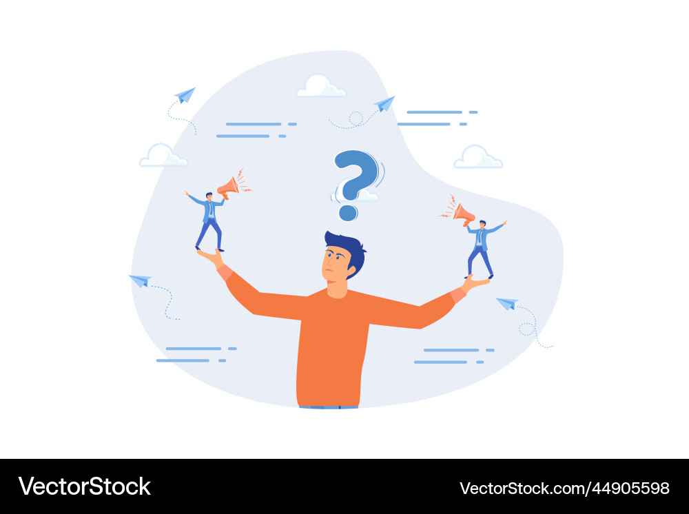 Dilemma or moral conflict disagreement Royalty Free Vector