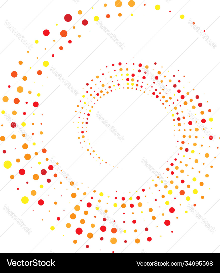 Dots dotted circular spiral swirl twirl Royalty Free Vector