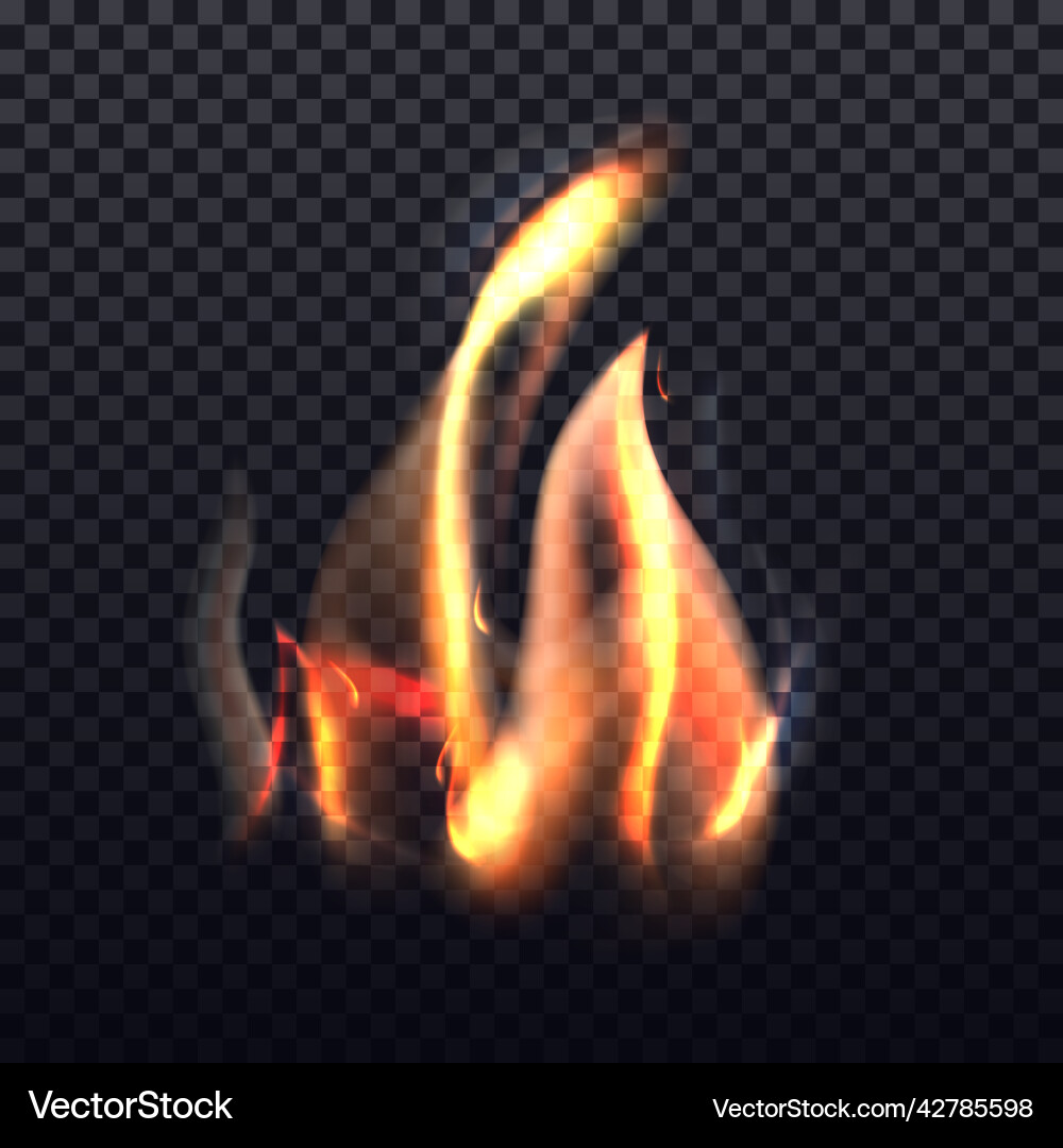 Fire effect bright flaming icon or clipart Vector Image