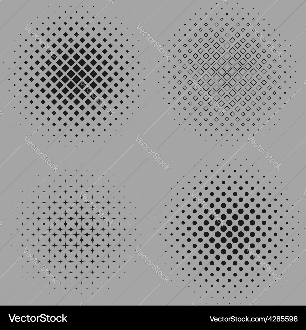 Four of a dotted halftone Royalty Free Vector Image