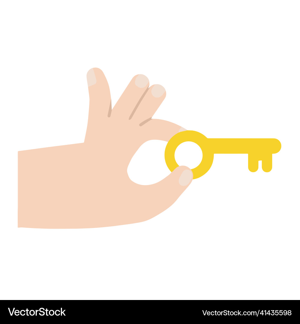 Hand with key palm holding or giving Royalty Free Vector