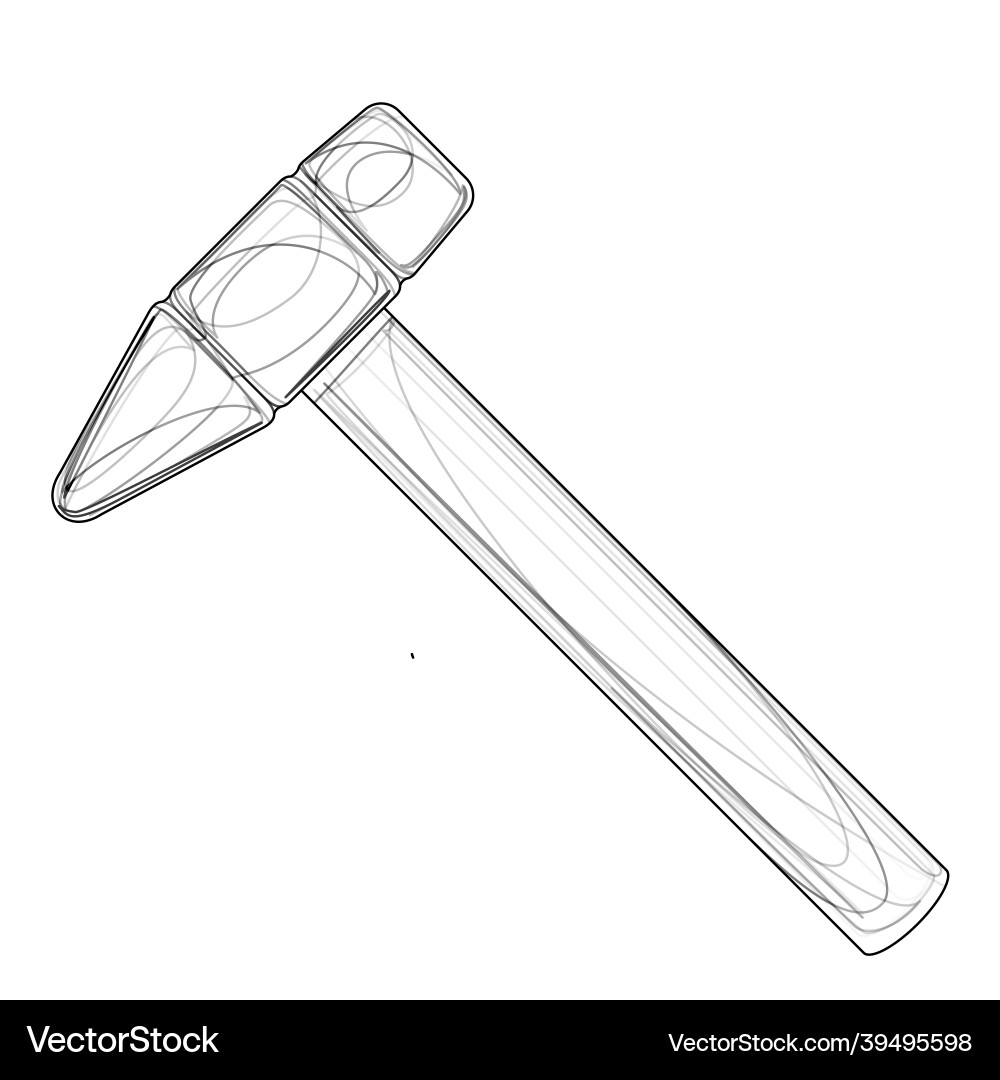 Image of a hammer isolated on white background Vector Image