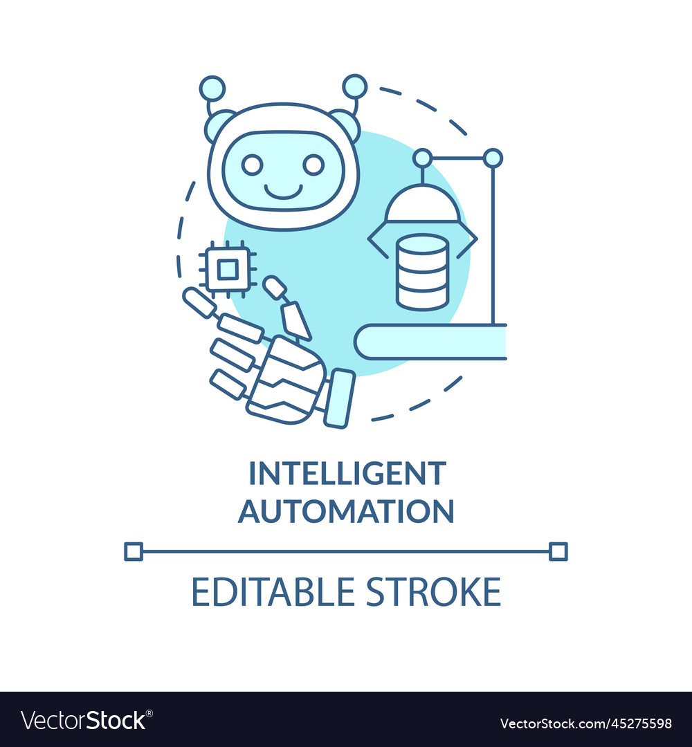 Intelligent Automation Turquoise Concept Icon Vector Image