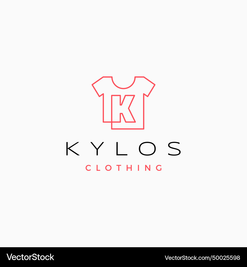 K letter tee tshirt apparel clothing monogram Vector Image