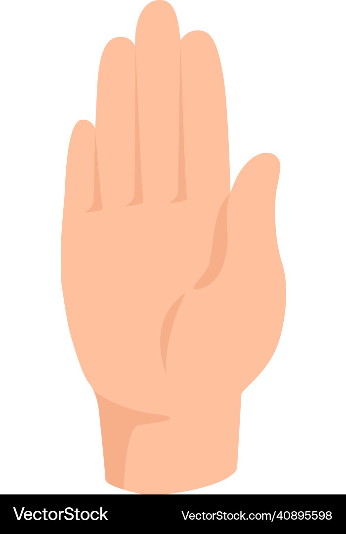 Open human palm cartoon isolated on white Vector Image