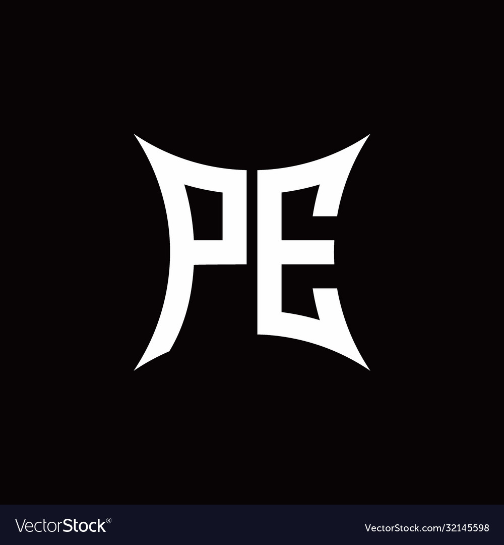 Pe monogram logo with sharped shape design Vector Image