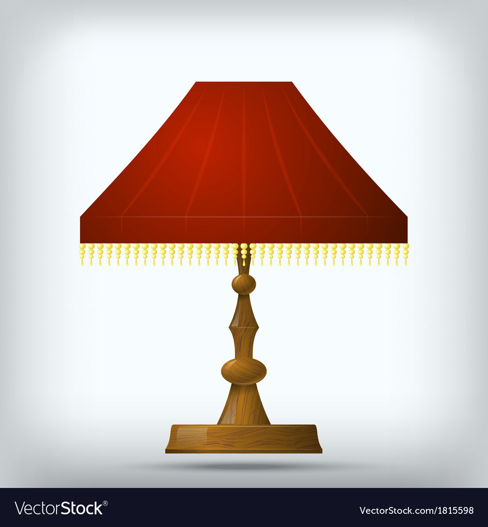 Red table lamp Royalty Free Vector Image - VectorStock
