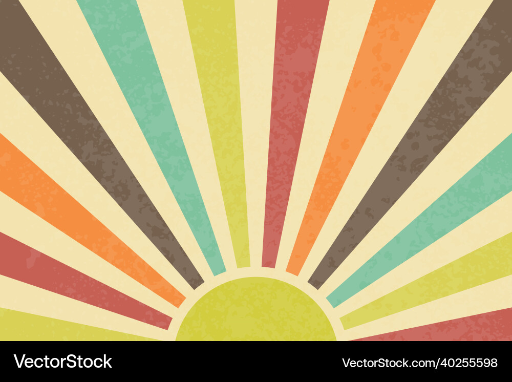 Retro sunset background vintage wallpaper Vector Image