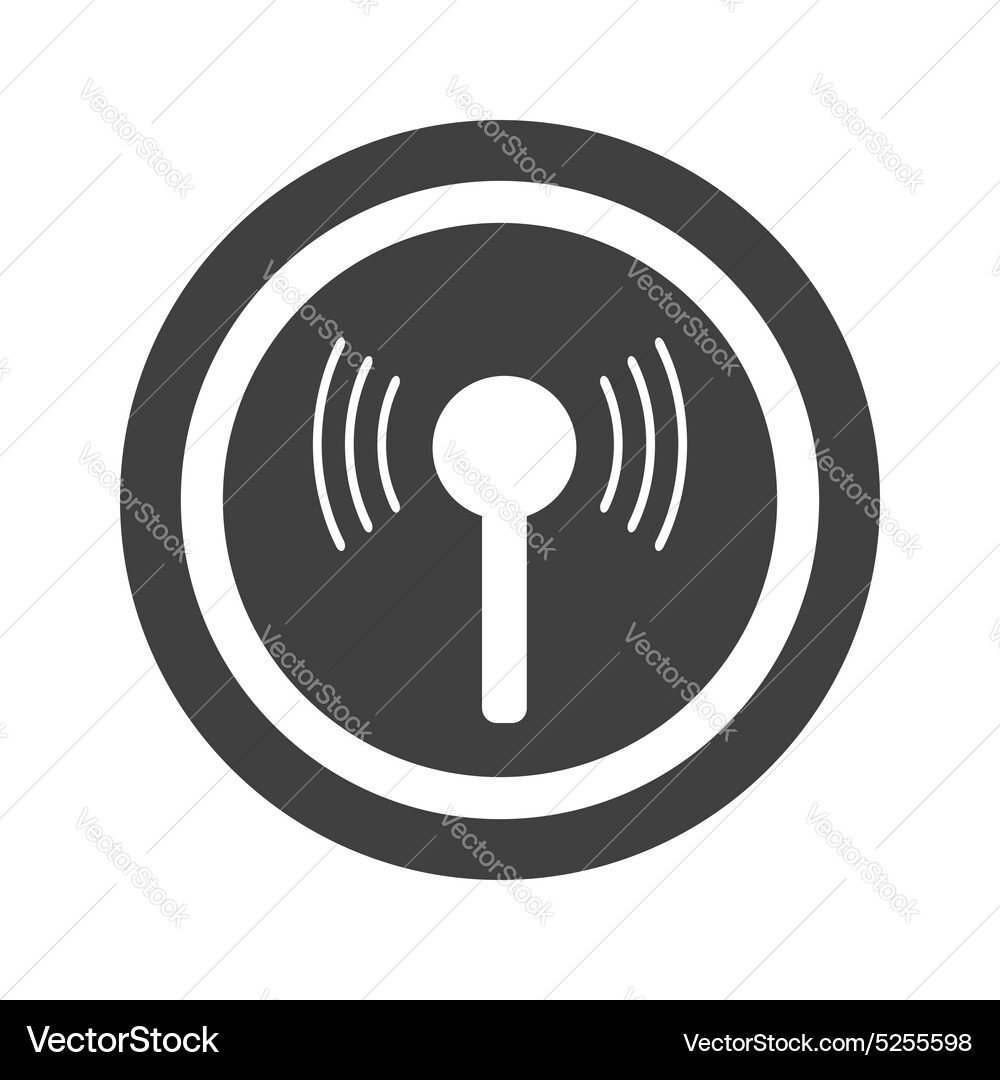 Round black signal sign Royalty Free Vector Image