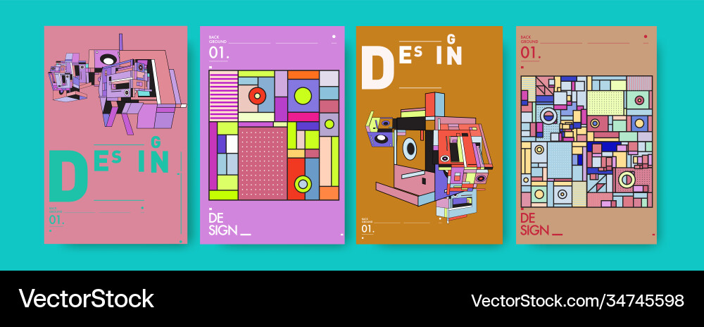 Trendy abstract colorful geometric collage Vector Image