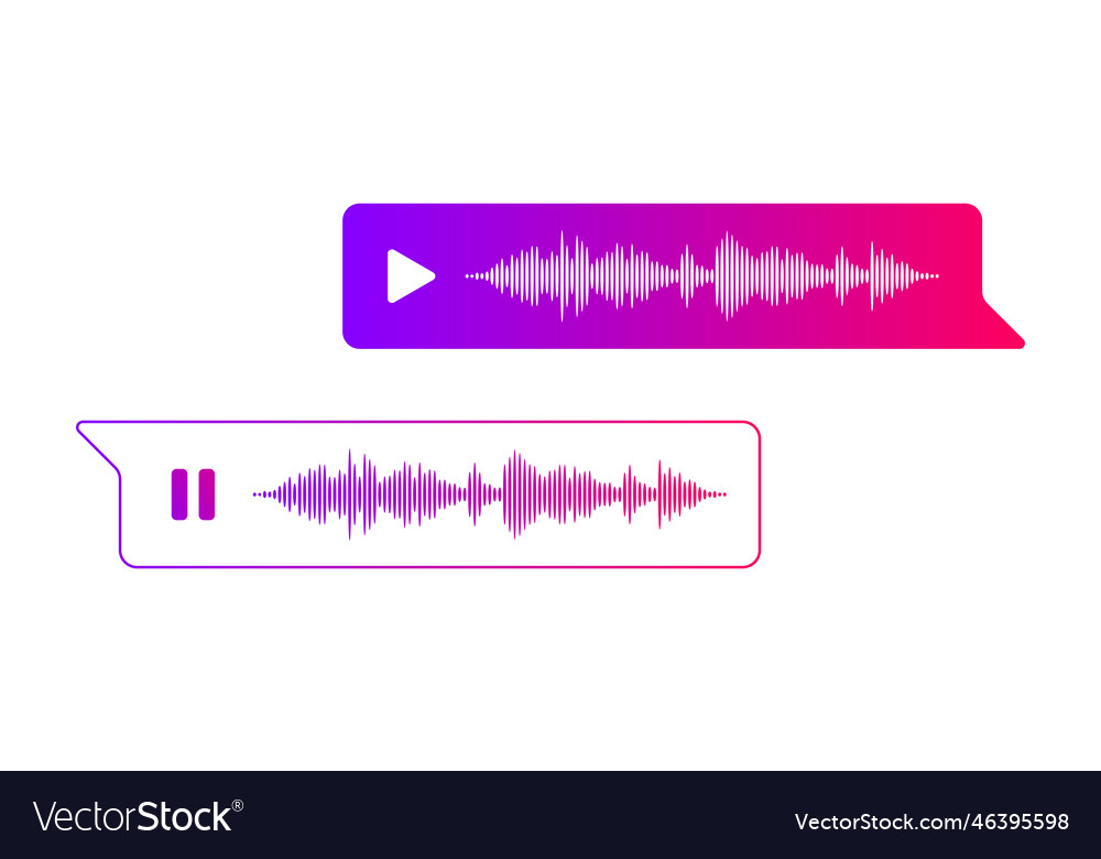 Voice message bubble audio chat ui ux interface Vector Image