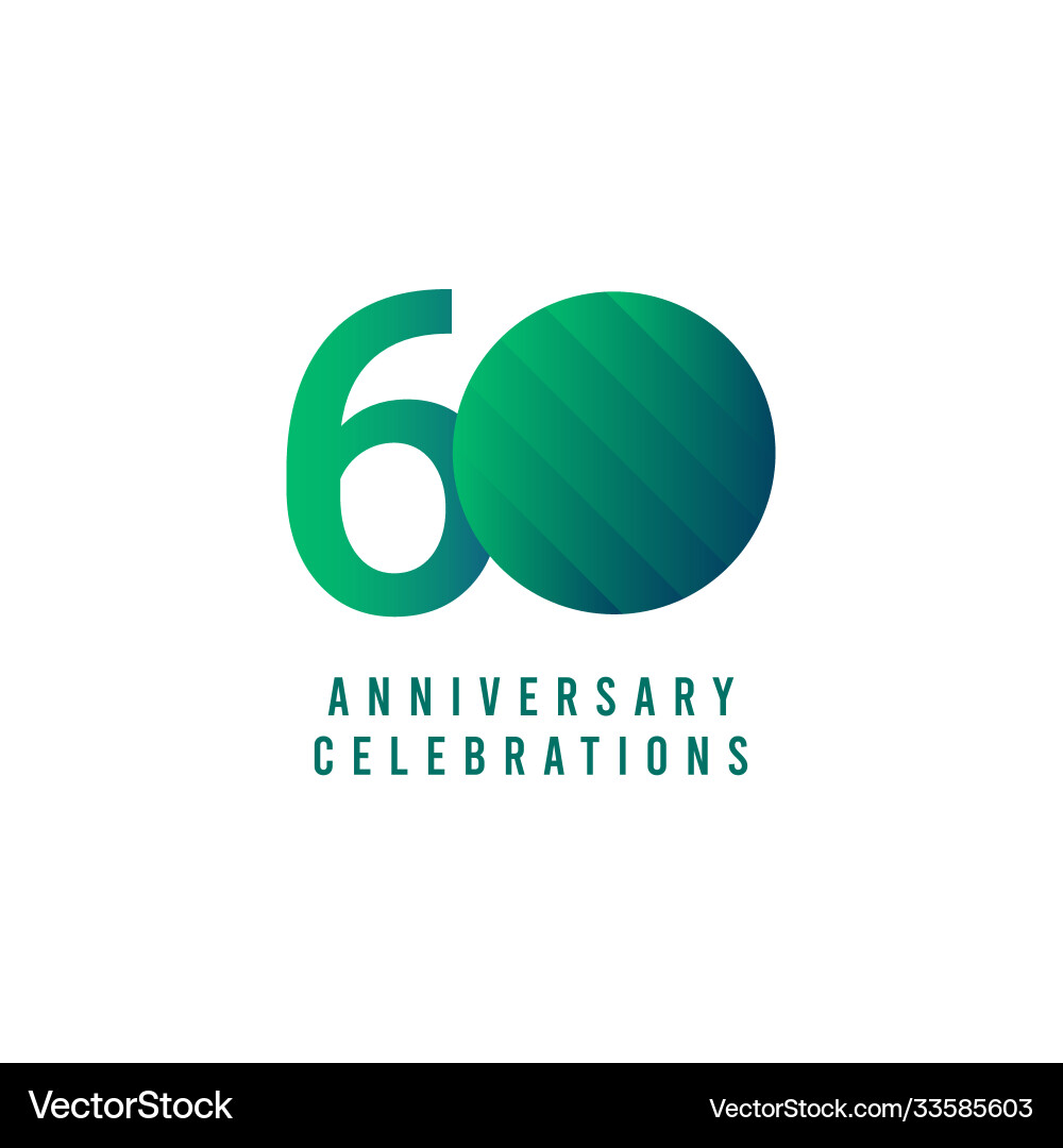 60 years anniversary celebrations template design Vector Image