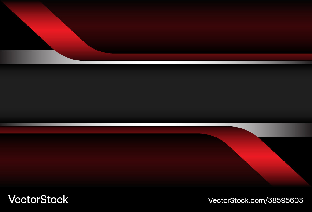 Abstract red metallic silver geometric grey banner