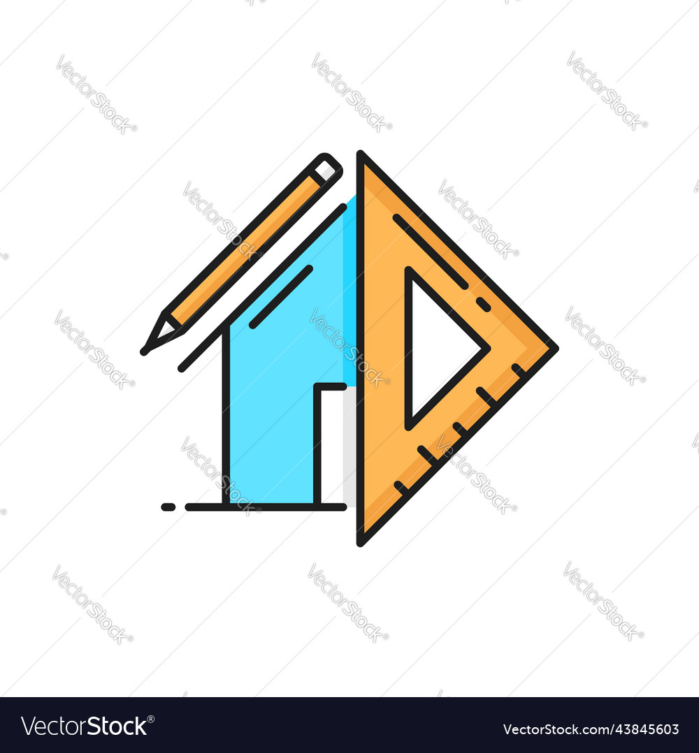 Architect development and interior design icon Vector Image