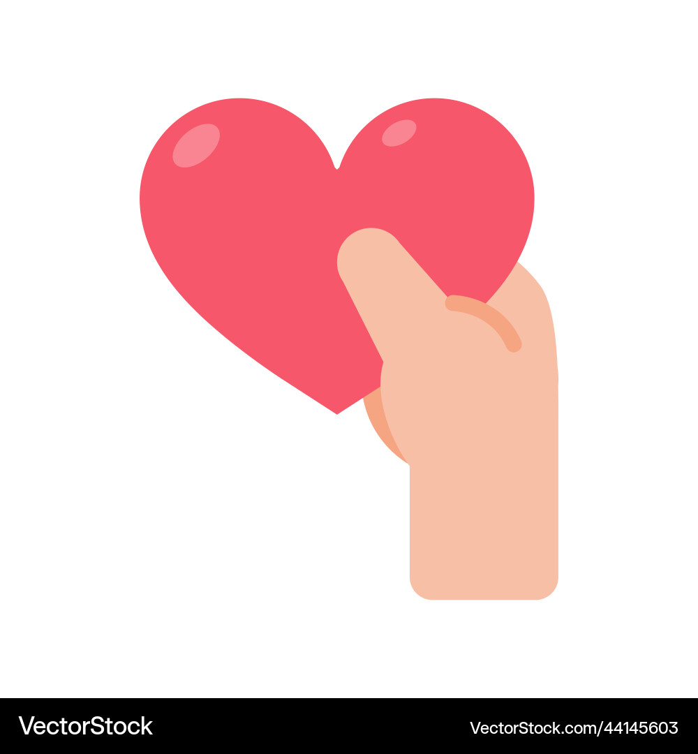 Hands giving hearts to each other helping Vector Image