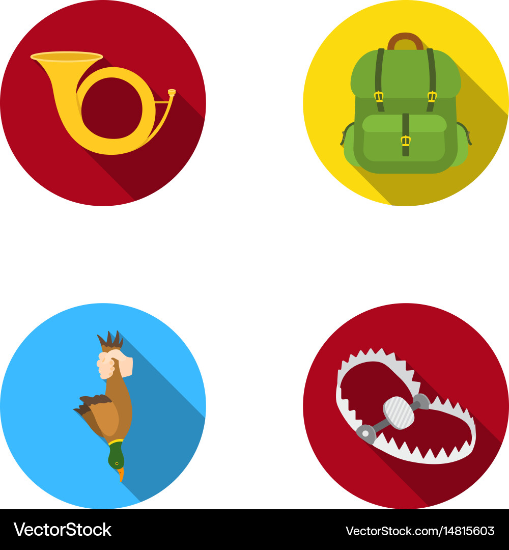 Horn game in hand backpack with things steel Vector Image