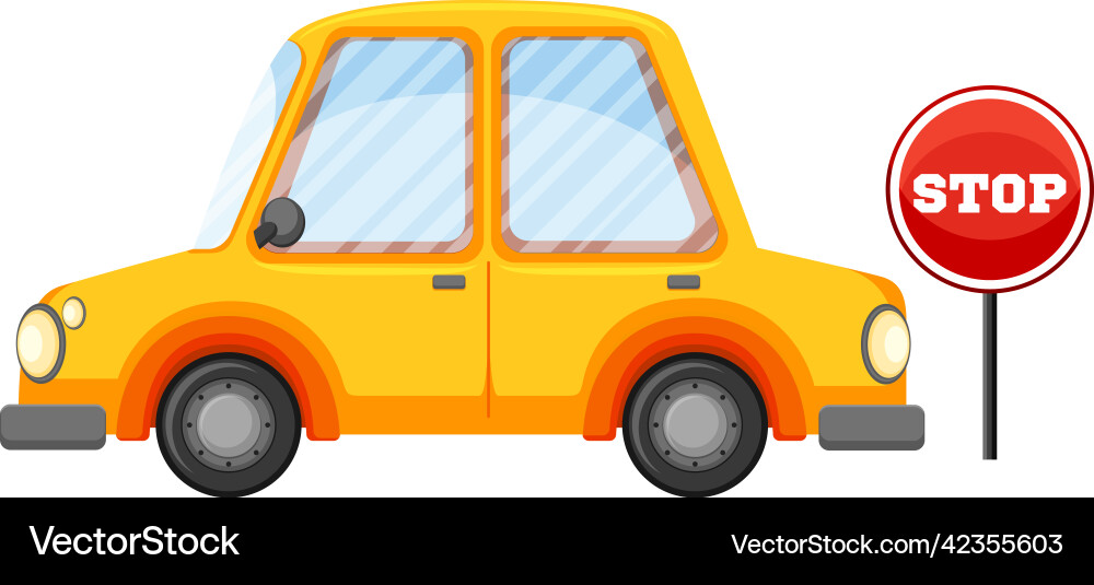 Isolated car in cartoon style Royalty Free Vector Image