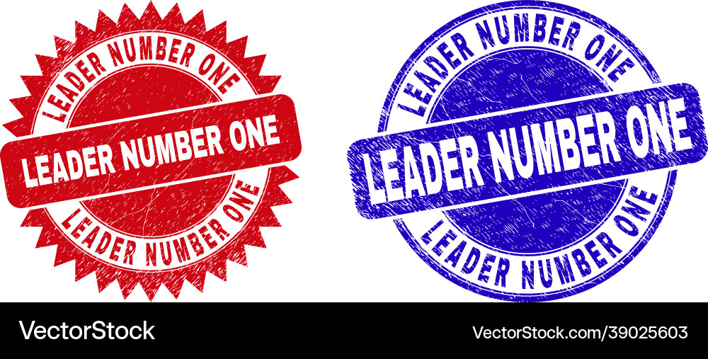 Leader number one rounded and rosette seals Vector Image