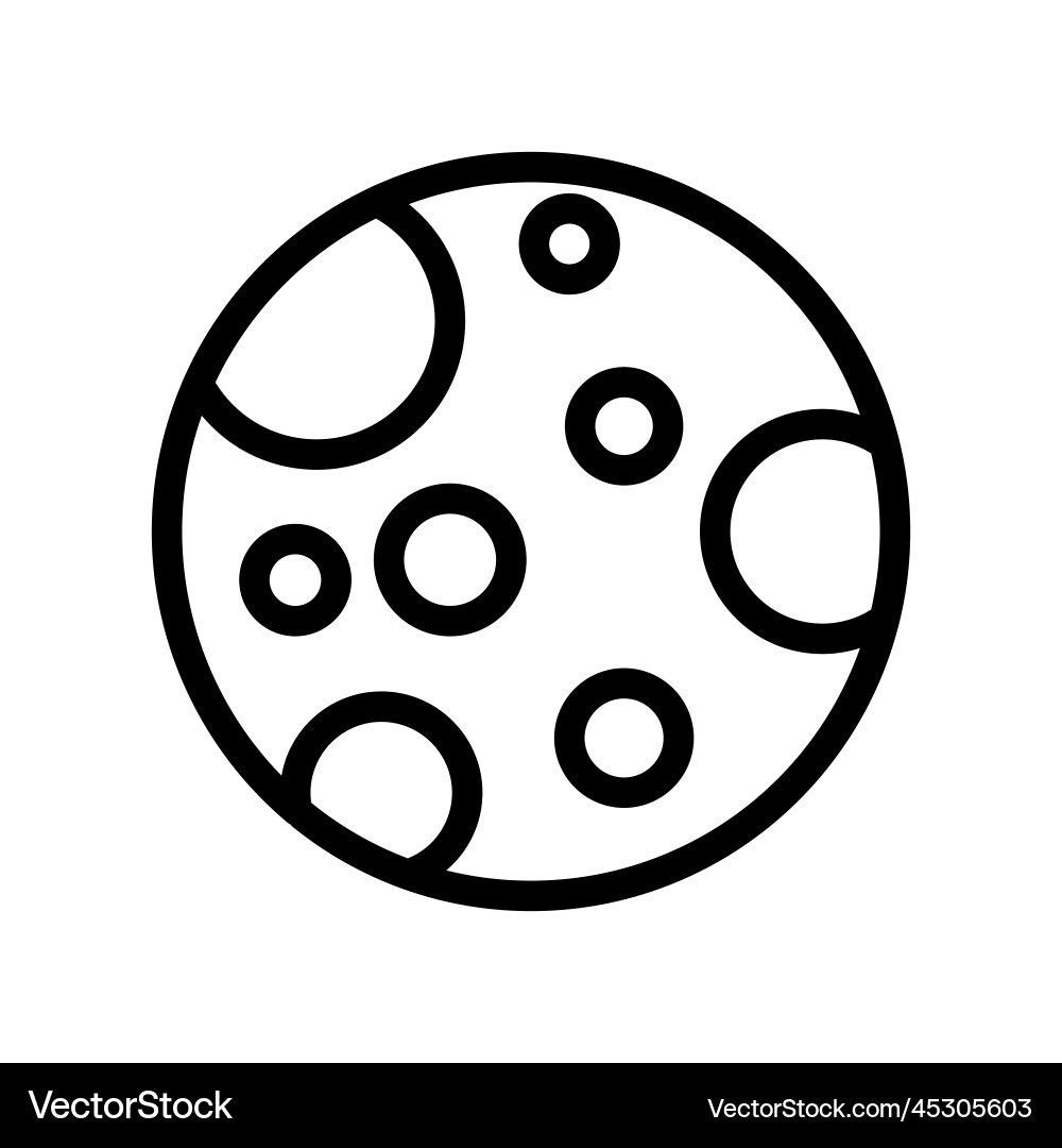 Moon icon line isolated on white background black Vector Image