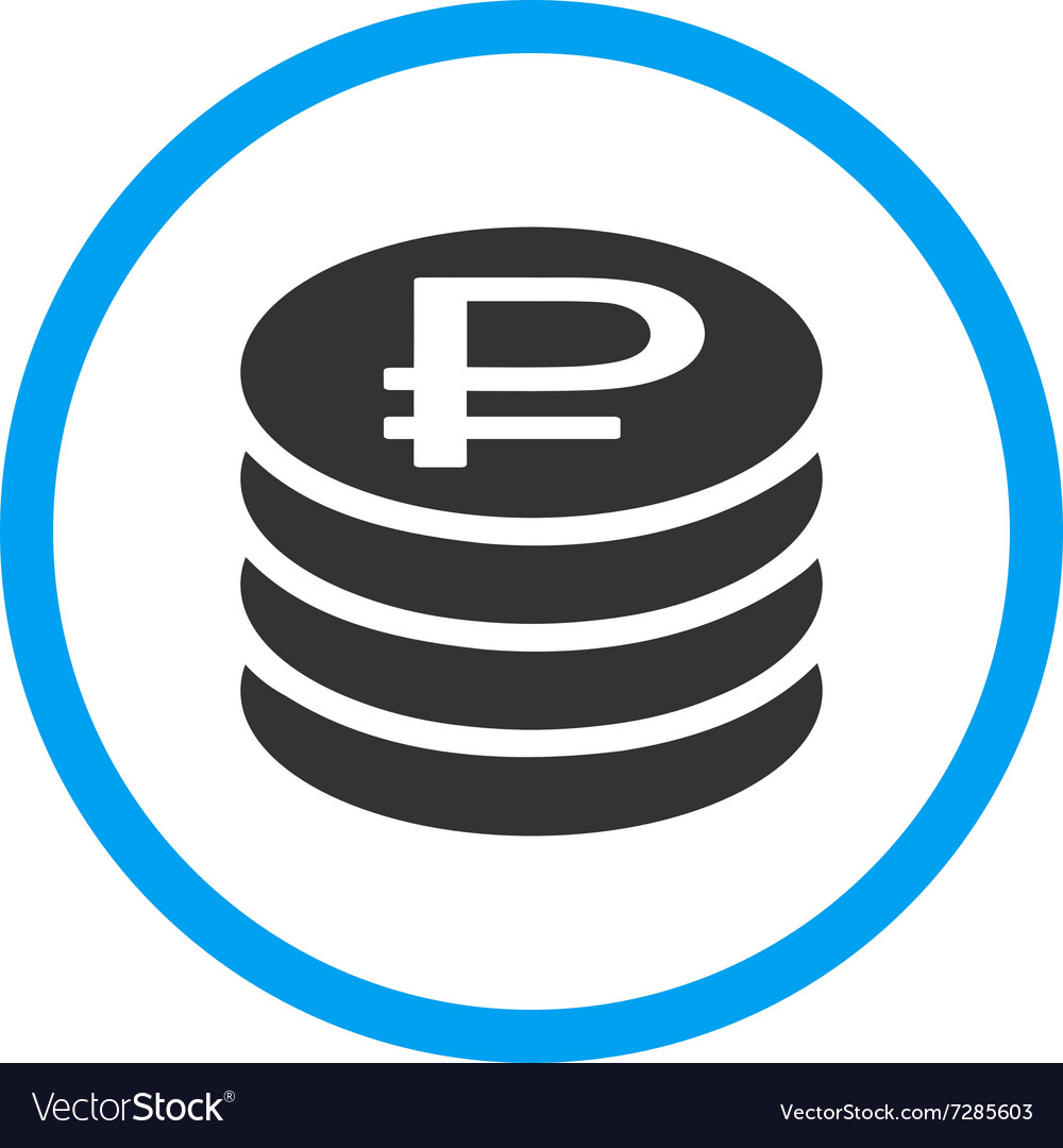 Rouble coins stack icon Royalty Free Vector Image