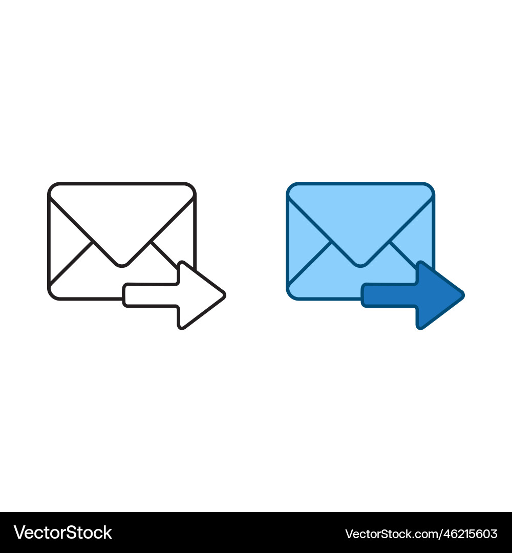 Send mail logo icon colorful and outline Vector Image