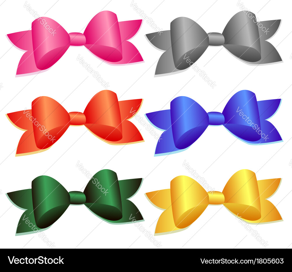 Set of colorful bows Royalty Free Vector Image