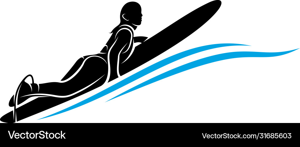Surfing with water wave logo template symbol Vector Image