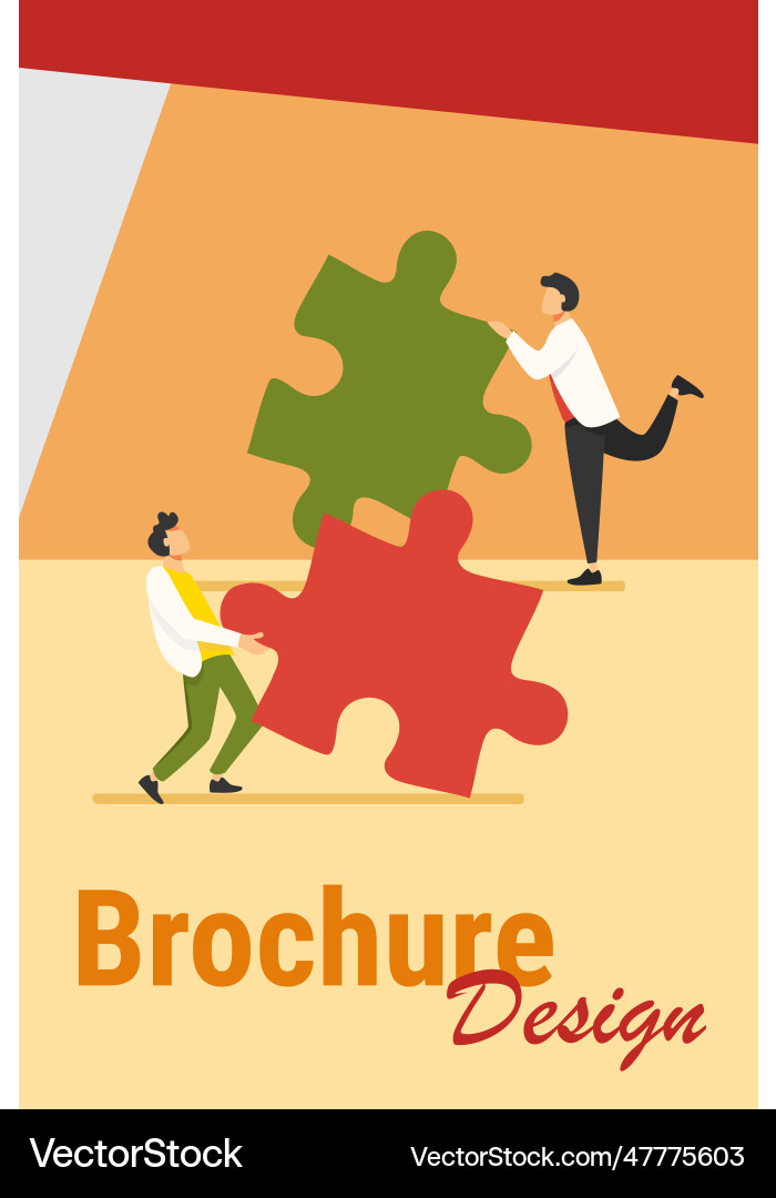 Two people connecting puzzle parts Royalty Free Vector Image