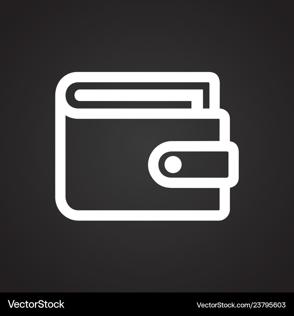 Wallet icons on black background for graphic Vector Image
