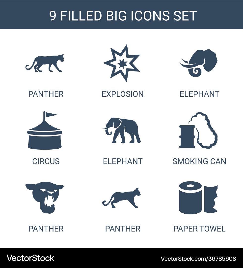 9 big icons Royalty Free Vector Image - VectorStock