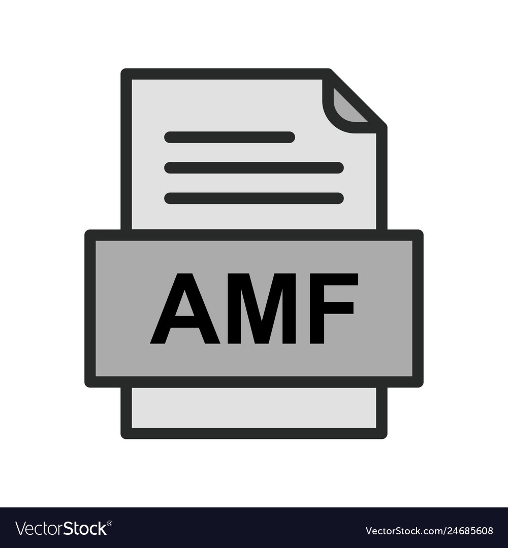 Amf file document icon Royalty Free Vector Image