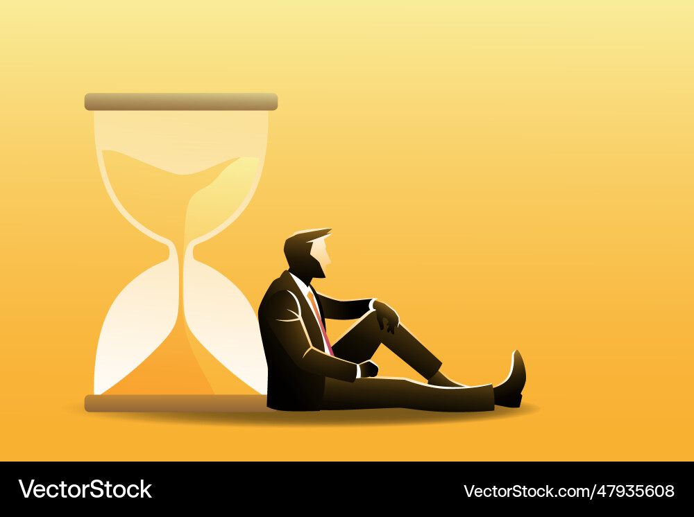 Business concept a businessman sitting lean back Vector Image
