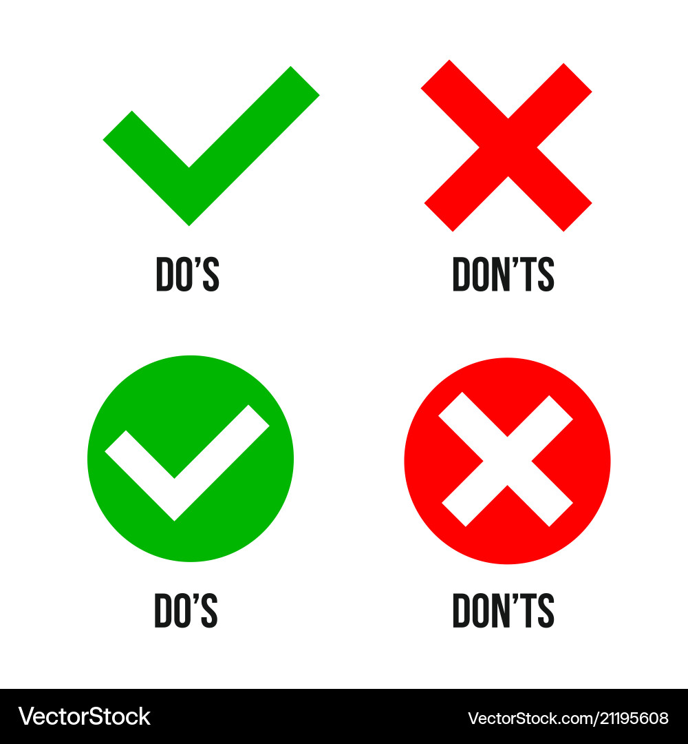 Creative of green tick red Royalty Free Vector Image