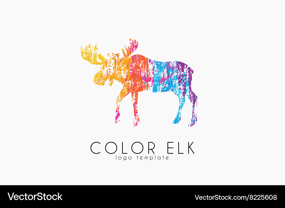 Elk logo color design creative Royalty Free Vector Image
