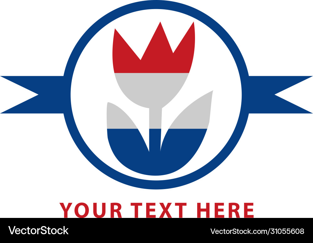 Flower netherlands logo tulip icon flat design Vector Image