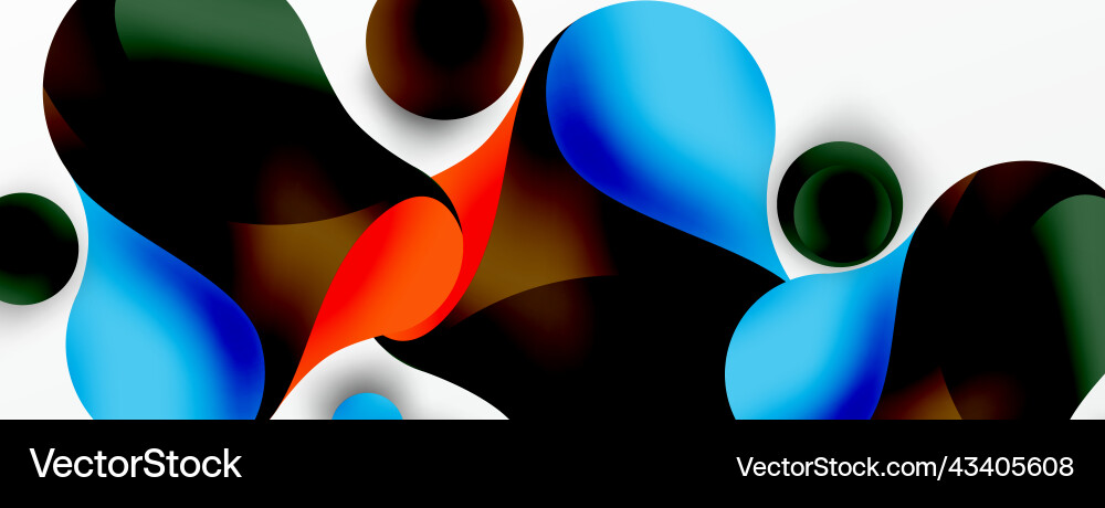 Flowing geometric shapes minimalist abstract Vector Image