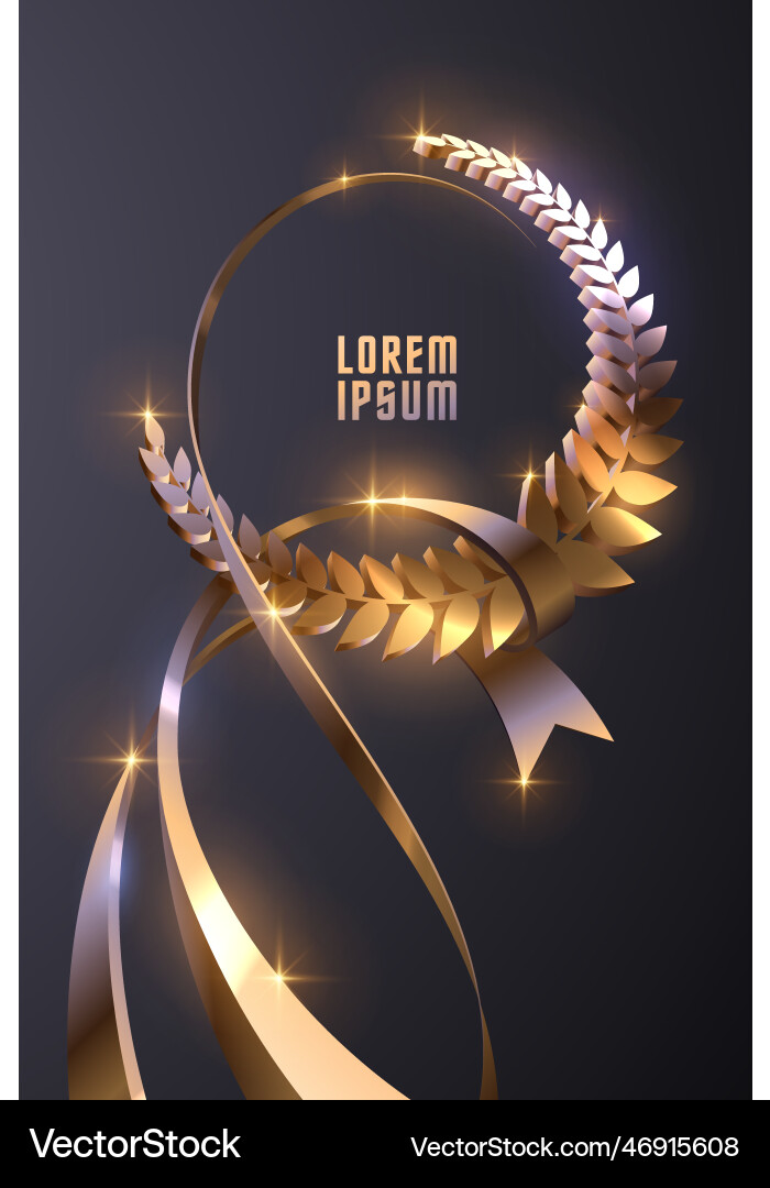 Golden award template with wreath element Vector Image