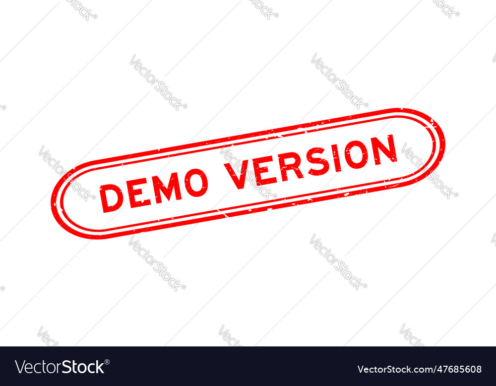 Grunge red demo version word rubber seal stamp Vector Image