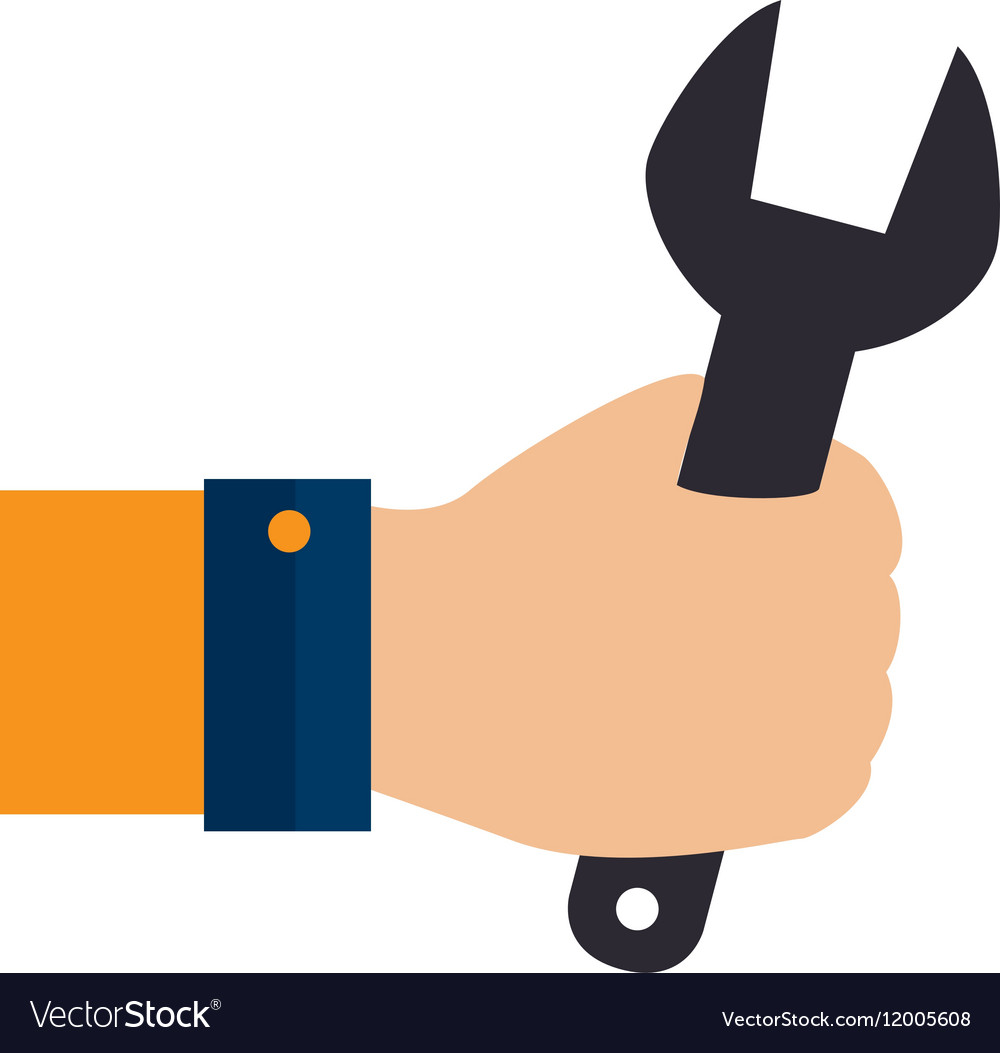 Hand worker with tool Royalty Free Vector Image