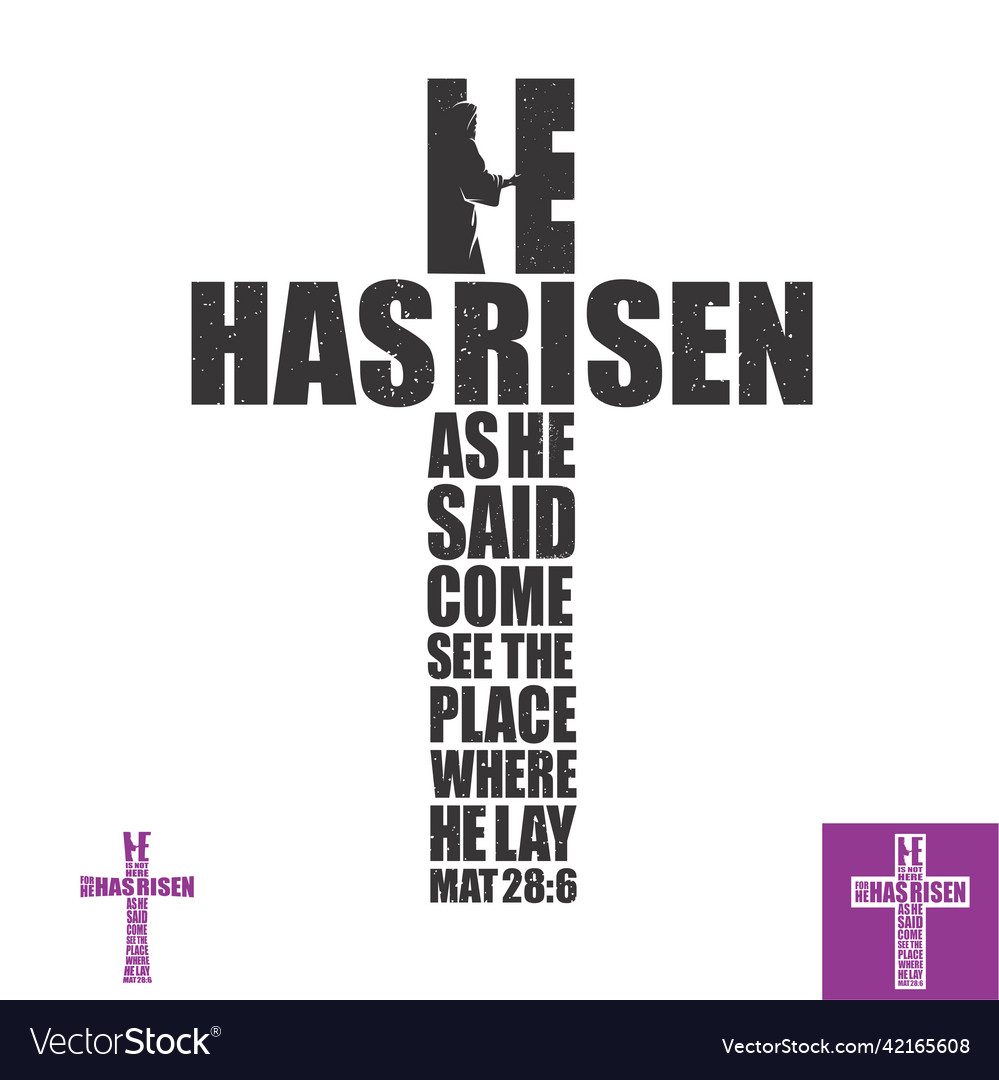 He has risen Royalty Free Vector Image - VectorStock