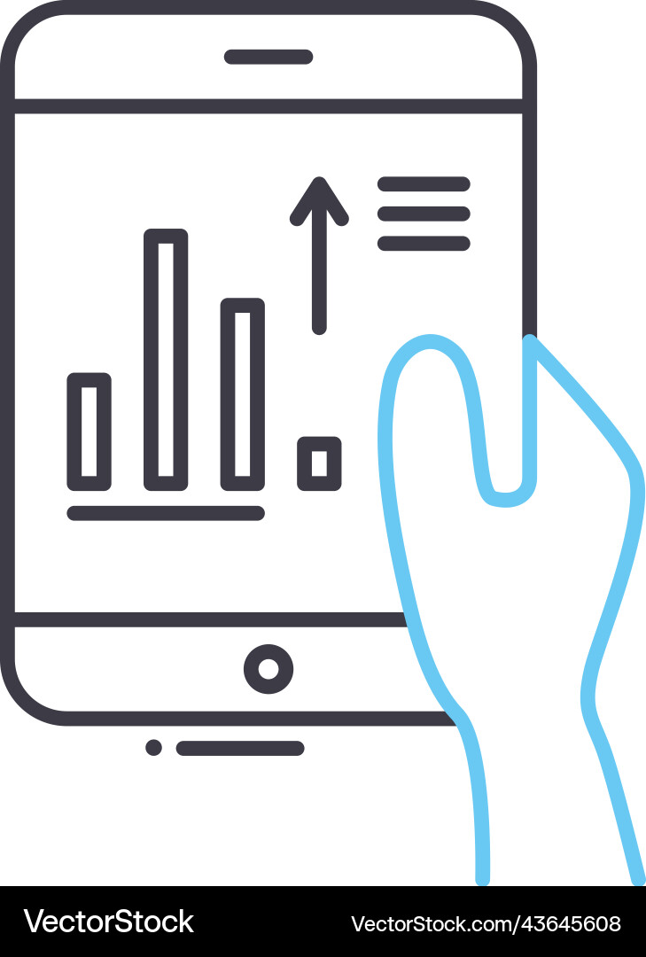 Impact technology line icon outline symbol Vector Image